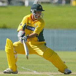 Jimmy Maher hits out, Queensland Invitational XI v Australians, 2002 ...