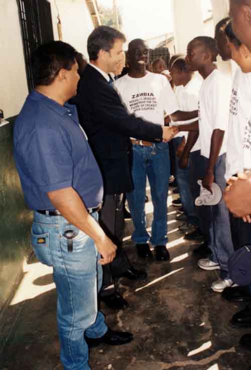 Andrew Eade (GDM) meeting some of the local people involved in cricket ...