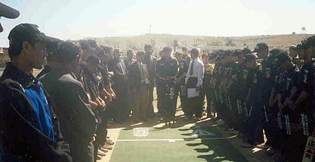 Teams lined-up during inauguration ceremony of the first Olympia Lube ...