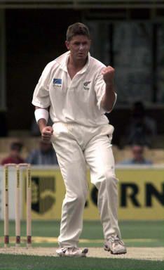 Geoff Allott celebrates Alec Stewart's dismissal | ESPNcricinfo.com