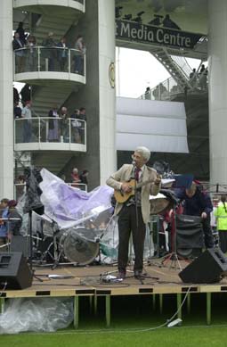 A calypso singer entertains the crowd at wet Lord's | ESPNcricinfo.com