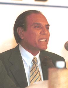 Pakistan team manager Nasir speaking at a press conference in Colombo ...