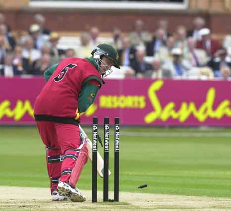 Murray Goodwin is clean bowled by Gough | ESPNcricinfo.com