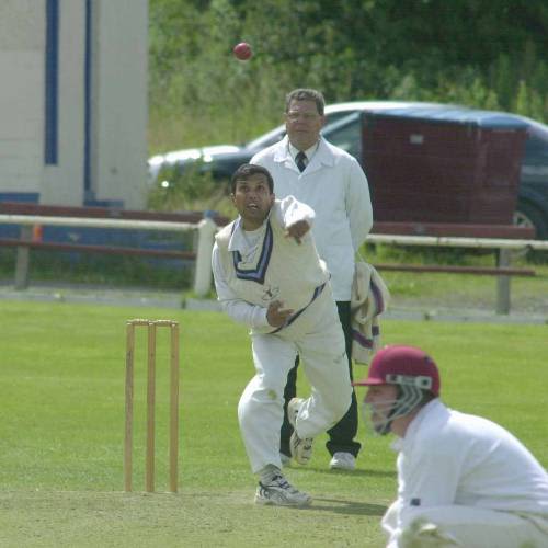 Asif Mujtaba in action for Lowerhouse during his record breaking match ...