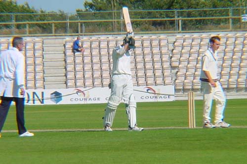 David Wheeler celebrates his century | ESPNcricinfo.com