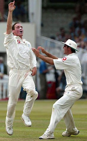 Simon Jones celebrates yet another wicket at Lord's | ESPNcricinfo.com