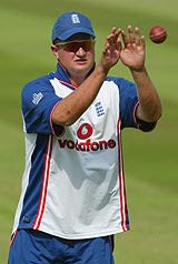 Robert Key warms up at Edgbaston, ahead of the second Test against West ...