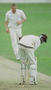 Tudor looks back to see his off stump knocked back | ESPNcricinfo.com