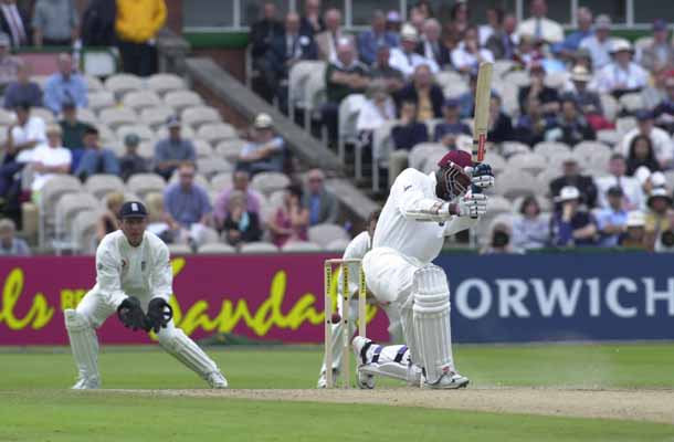Adrian Griffith flashes at the bowling of Croft | ESPNcricinfo.com