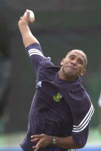 Telemachus bowling in the nets, South Africa in Australia, 2000/01 ...