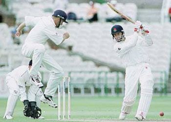 John Crawley drive is blocked by Robert Key | ESPNcricinfo.com