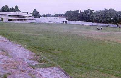 A side on view of the pavilion at Kamla Club ground | ESPNcricinfo.com