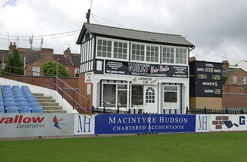 The old press box at the County Ground Northampton, pictured in 2001 ...