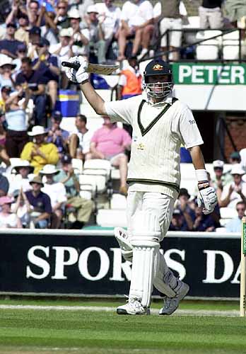 Mark Waugh gets the applause at his 20th Test match century ...