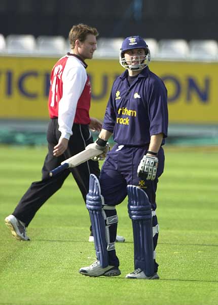 A disconsolate Ashley Thorpe walks off after being caught on the ...