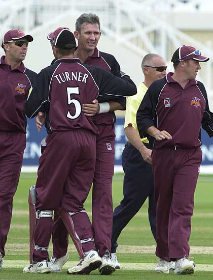Congratulations for Andy Caddick after getting the wicket of Afzaal ...