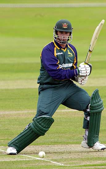 Jason Gallian in fine Sunday afternoon form in his innings of 39 ...