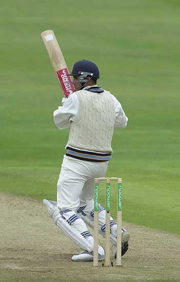Ganguly's bat shows one prominent logo and one covered up - a sign of ...