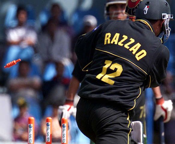 Abdur Razzaq is castled by Joseph Angara | ESPNcricinfo.com