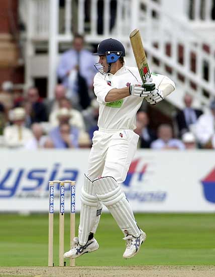 Airborne opener Peter Bowler cuts a Silverwood delivery | ESPNcricinfo.com