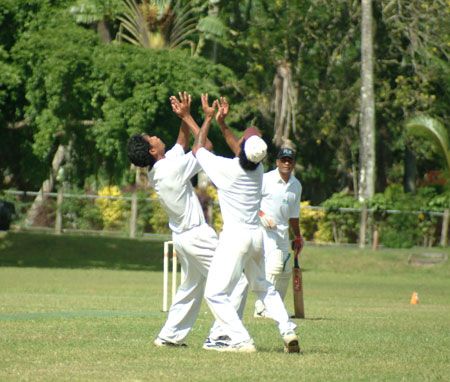 Samoan players waiting for a catch against Fiji | ESPNcricinfo.com