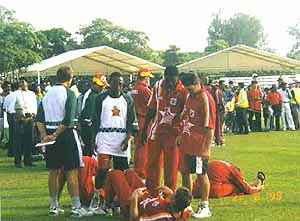 Zimbabwe players before the presentation, 1st Match | ESPNcricinfo.com
