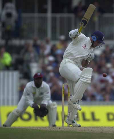 GrahamThorpe with a delivery from Nixon Mclean | ESPNcricinfo.com