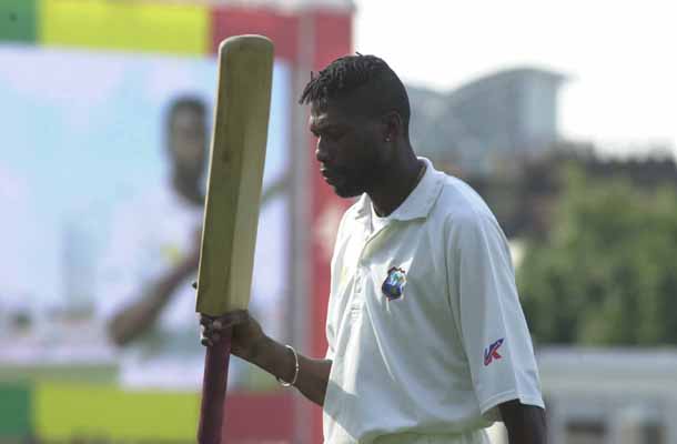 Curtly Ambrose at the end of his test career after his second innings ...