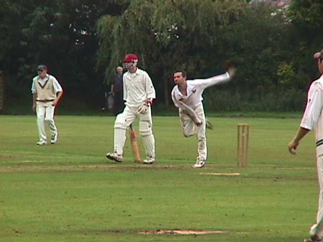 Adam Dale is about to earn his team two vital points by bowling last ...