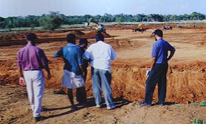 Foundations being dug for the Dambulla International Cricket Ground ...