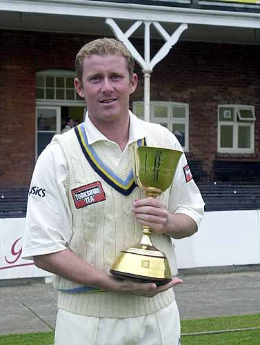 Anthony McGrath celebrating the CricInfo Championship success ...