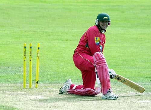 What has Neil Burns got to smile about ?. ( he was not out of course ...