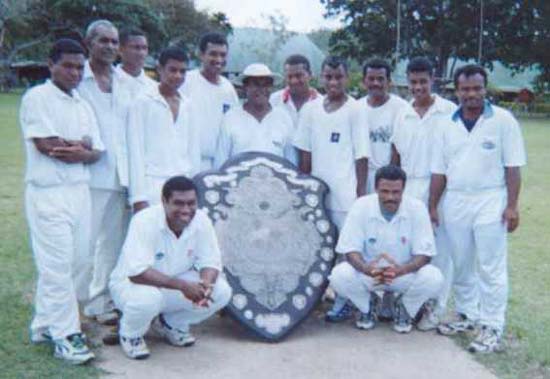 The current holders, Tubou, with the prized Dewar Shield | ESPNcricinfo.com