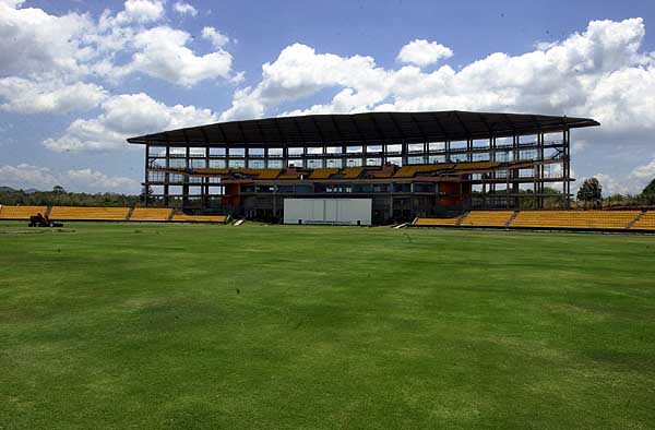 A general view of the massive pavilion and stand at the Rangiri ...