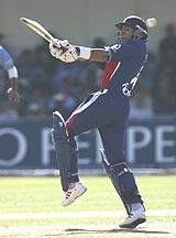Vikram Solanki pulls for four, during the first one-day international ...