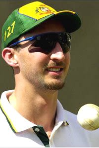 Jason Gillespie looks on, ICCKO, 2000/01 | ESPNcricinfo.com