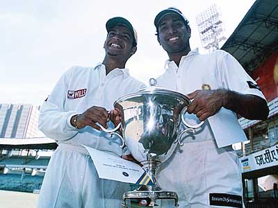 Rest of India captain VVS Laxman and man of the moment Murali Kartik ...