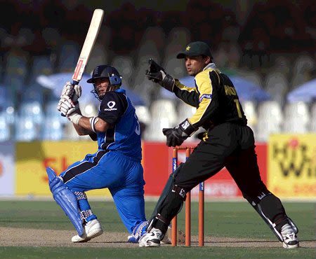 Hussain hits a boundary against Pakistan in Lahore | ESPNcricinfo.com