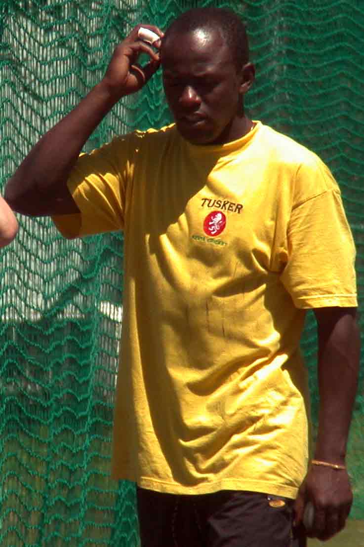 Kenyan captain Maurice Odume in action in the Newlands nets on Friday ...