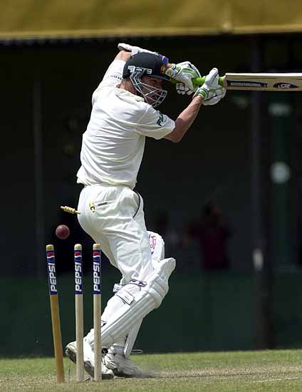 Brett Lee is clean bowled by Shoaib Akhtar | ESPNcricinfo.com