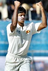 Dilhara Fernando celebrates after picking up yet another wicket ...