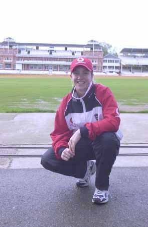 Clare Connor before the Lord's pavilion 2000 | ESPNcricinfo.com