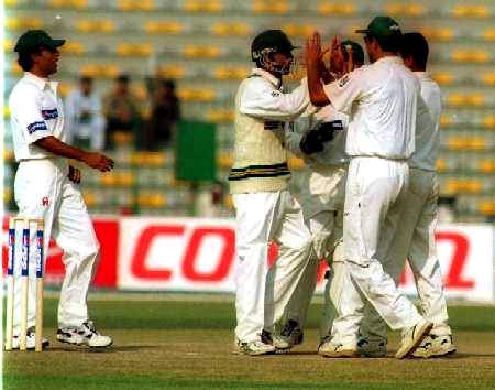 Home team celebrating the dismissal of Craig White | ESPNcricinfo.com
