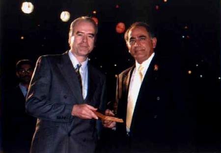 Lt. Gen Tauqir Zia and Mr. Tim Lamb of the ECB at the PCB Gala ...