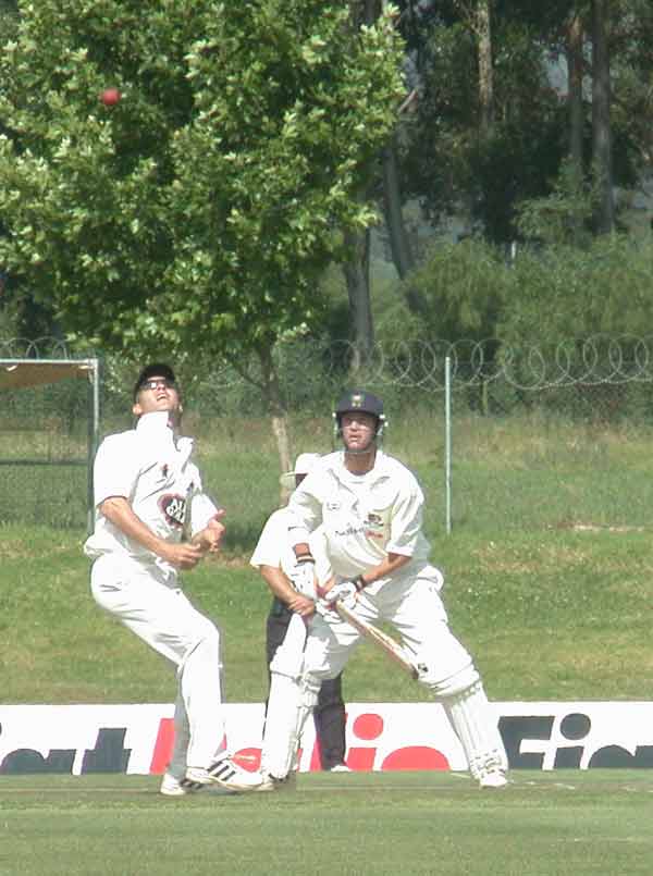 WP opening batsman Andrew Puttick watches as the ball loops in the ...