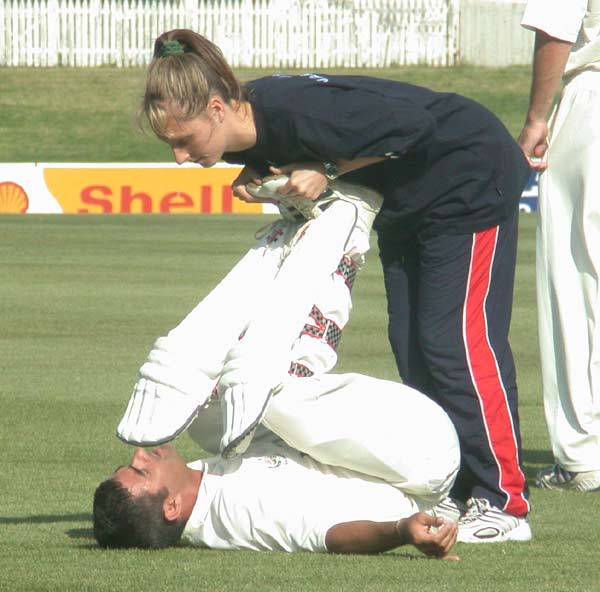 WP captain HD Ackerman getting physio support from TJ van Beuge against ...