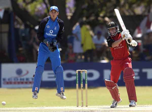 Grant Flower of Zimbabwe hits out on his way to a century ...