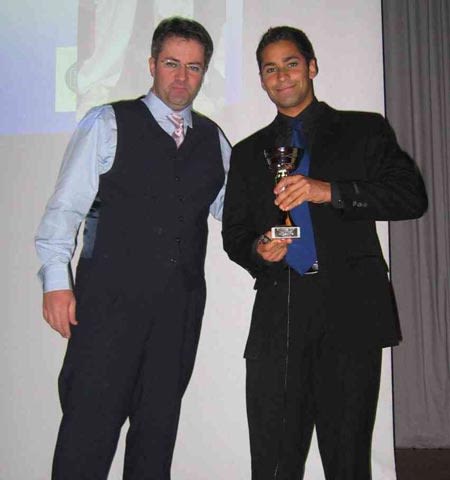 FCA Chairman Andrew Armitage with Development Award winner Timo Ilva ...