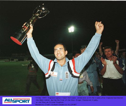 Hollioake with the Champion's Trophy. | ESPNcricinfo.com