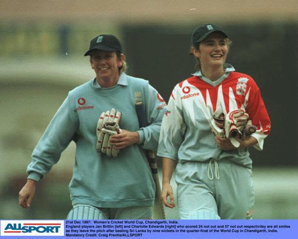 Charlotte Edwards and Jan Brittin after England's win over Sri Lanka ...